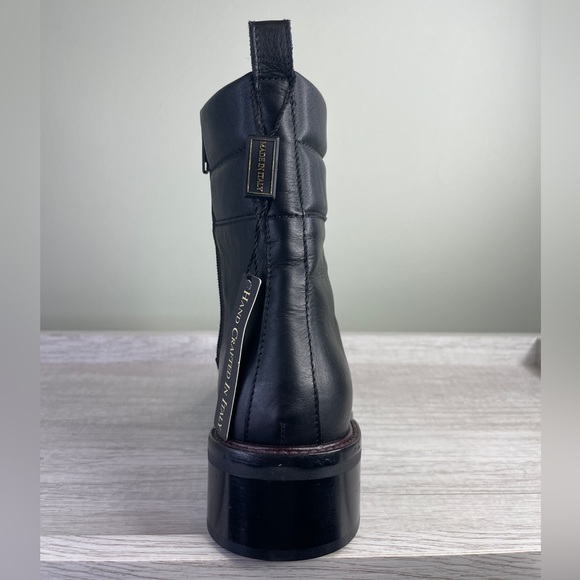 Napoleoni | Shoes | Nwt Napoleoni Italian Leather Black Combat Boots Sz ...